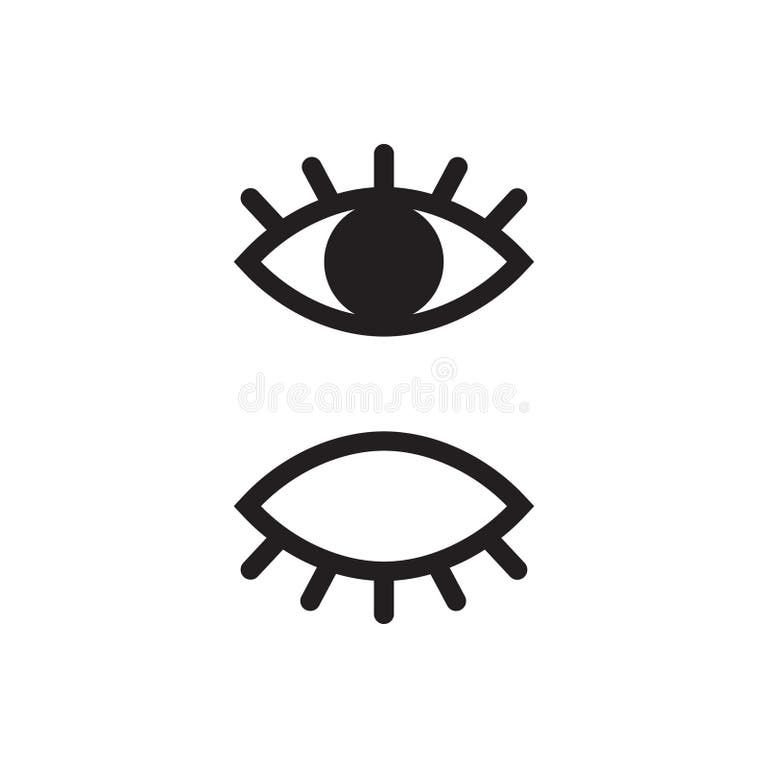 Visible and Not Visible Icon. Hidden and View Eye Icon Vector Stock ...