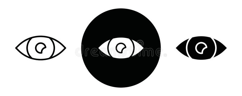 Visible Outline Icon Collection or Set. Visible Thin Vector Line Art ...