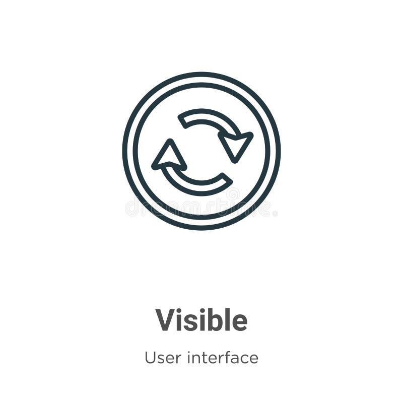 Visible Outline Vector Icon. Thin Line Black Visible Icon, Flat Vector ...