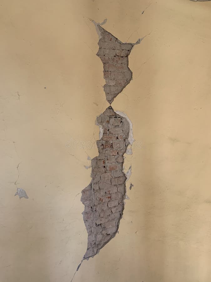 Wall after the earthquake stock photo. Image of earthquake - 248141612