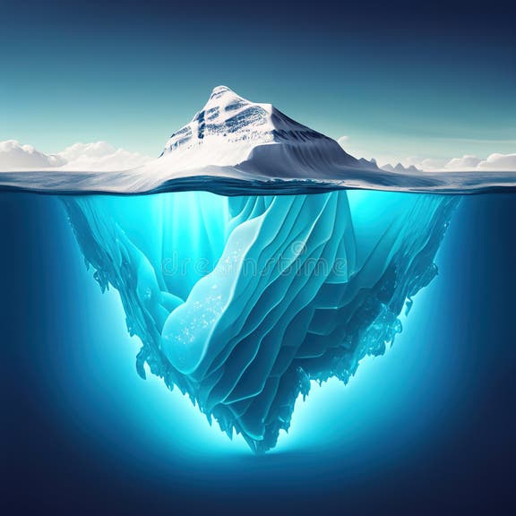 The Visible Surface of the Iceberg Above the Water and the Invisible ...