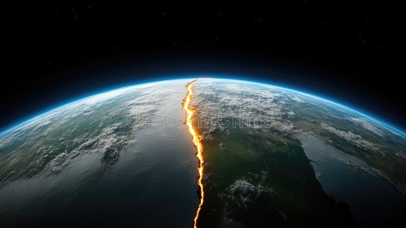 Visible Tectonic Plate Shift from Orbit. Stock Illustration ...