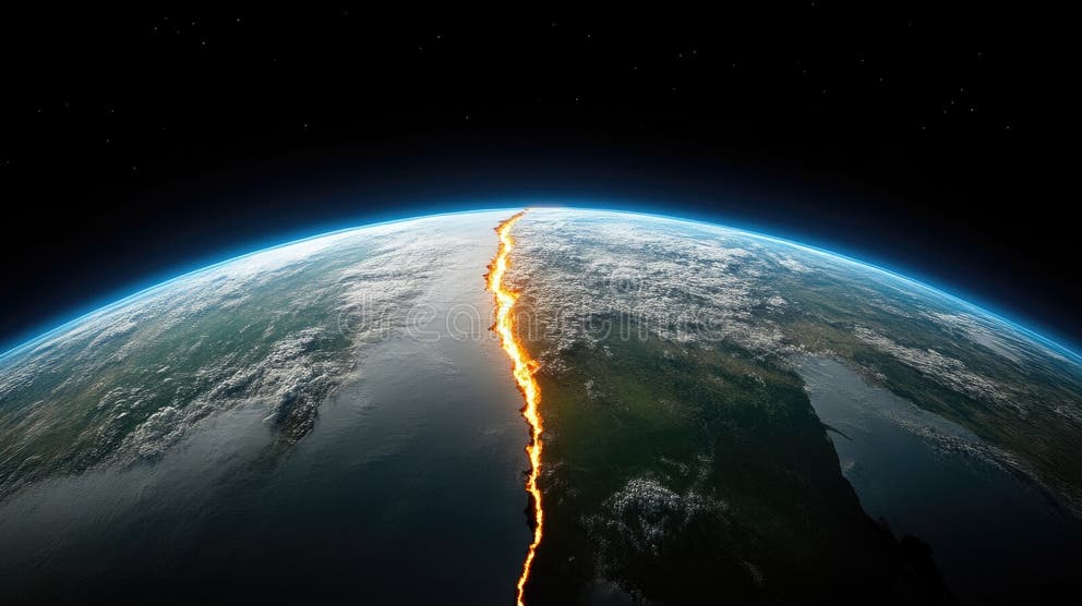 Visible Tectonic Plate Shift from Orbit. Stock Illustration ...