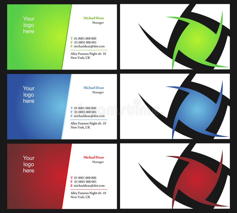 Vising Cards - Two Sided - 12 Stock Vector - Illustration of shapes ...