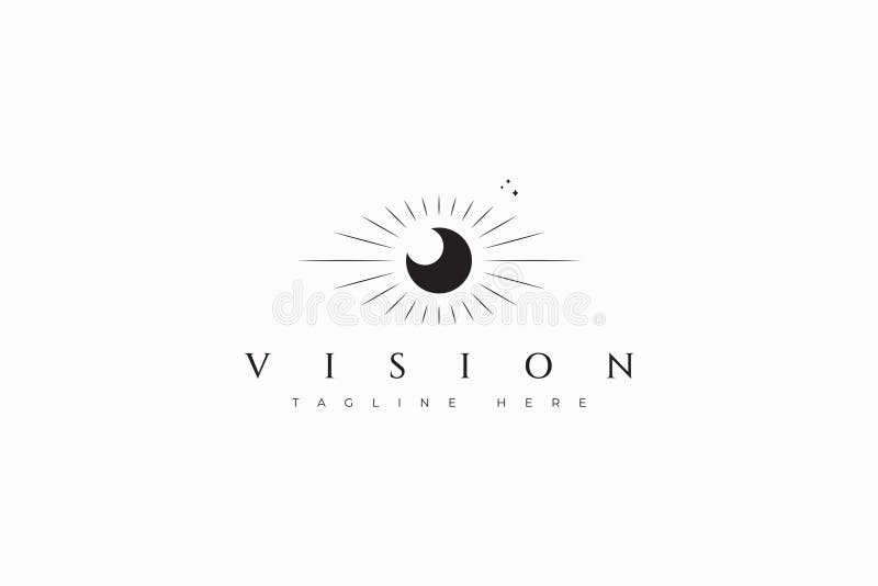 Elegant Minimalist Sun and Moon Vision Logo Design Esoteric Stock ...