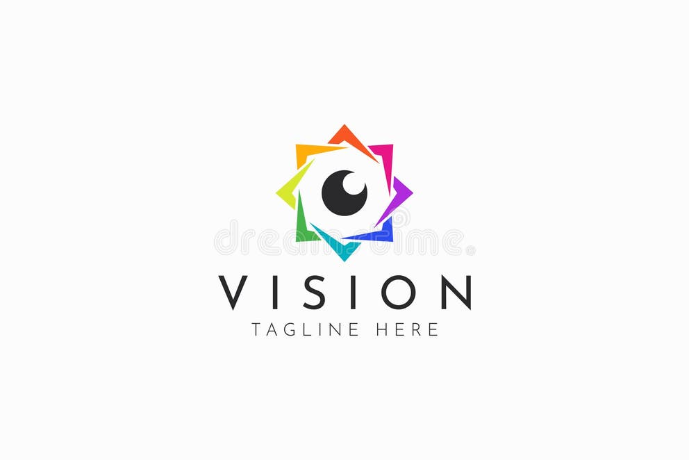 Modern Geometric Eye Logo Highlighting Vision Colorful Elements Stock ...