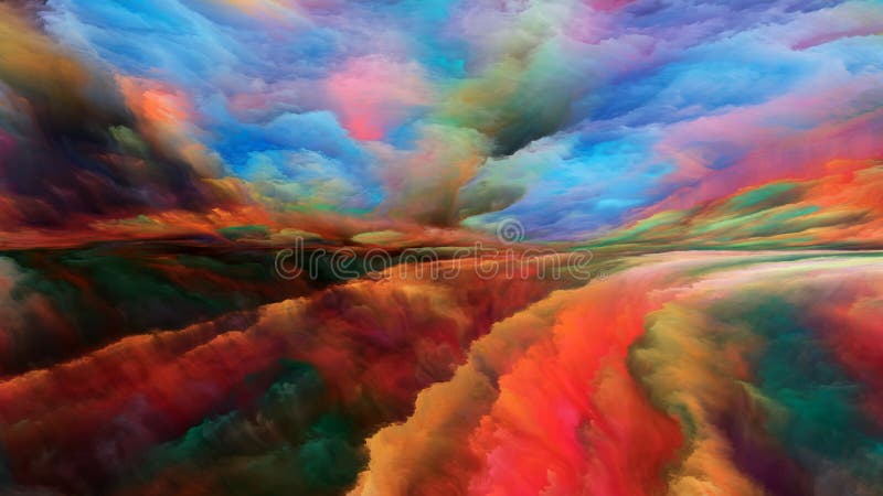 Vision of Abstract Landscape Stock Illustration - Illustration of ...