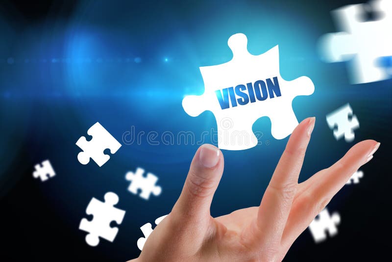 Vision Against Blue Background with Vignette Stock Photo - Image of ...