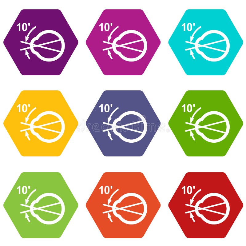 Vision Angle Icons Set 9 Vector Stock Vector - Illustration of light ...