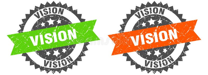 Vision Band Sign. Vision Grunge Stamp Set Stock Vector - Illustration ...