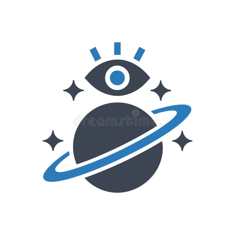 Vision Beyond Cosmic Realms Icon Stock Vector - Illustration of orbit ...