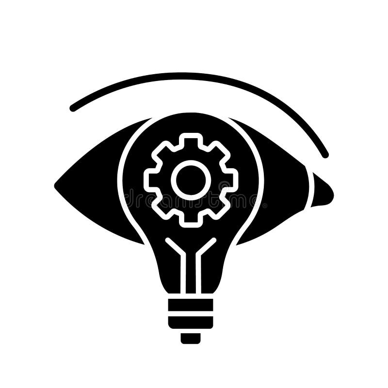 Vision black glyph icon stock vector. Illustration of company - 183952084