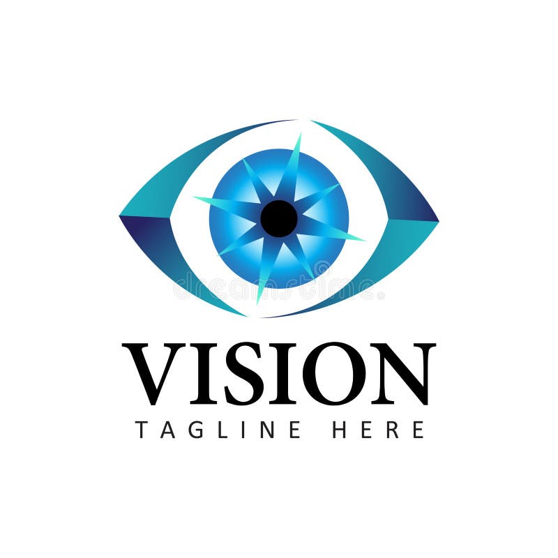Vision, Blue Eye Logo Template Design Vector in Isolated White ...