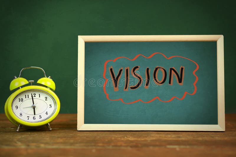 Vision on board stock image. Image of board, letters - 135667253