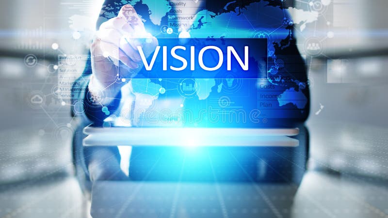Vision, Business Intelligence and Strategy Concept on Virtual Screen ...