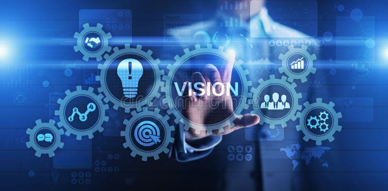 Vision, Business Intelligence and Strategy Concept on Virtual Screen ...