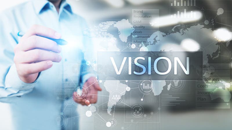 Vision, Business Intelligence and Strategy Concept on Virtual Screen ...