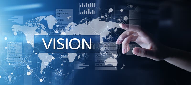 Vision, Business Intelligence and Strategy Concept on Virtual Screen ...