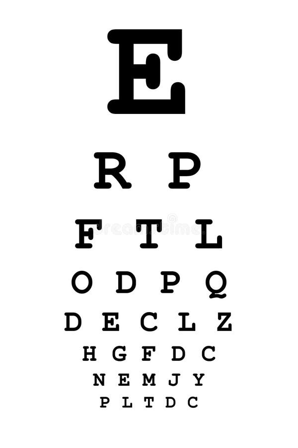 Vision Chart stock illustration. Illustration of myopia - 15595270