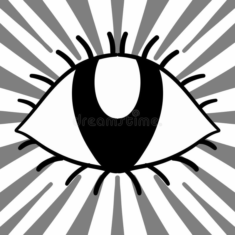 Vision Concept with Eye Cartoon Stock Illustration - Illustration of ...