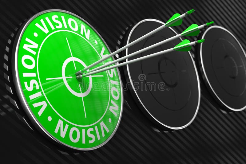Vision Concept on Green Target. Stock Image - Image of organization ...