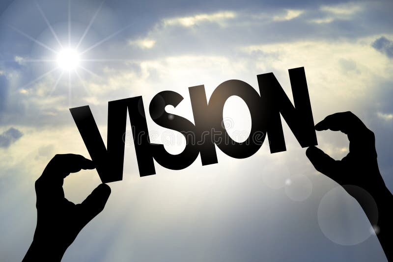 Vision Concept - Hands, Text, Sky Stock Image - Image of cloud, word ...