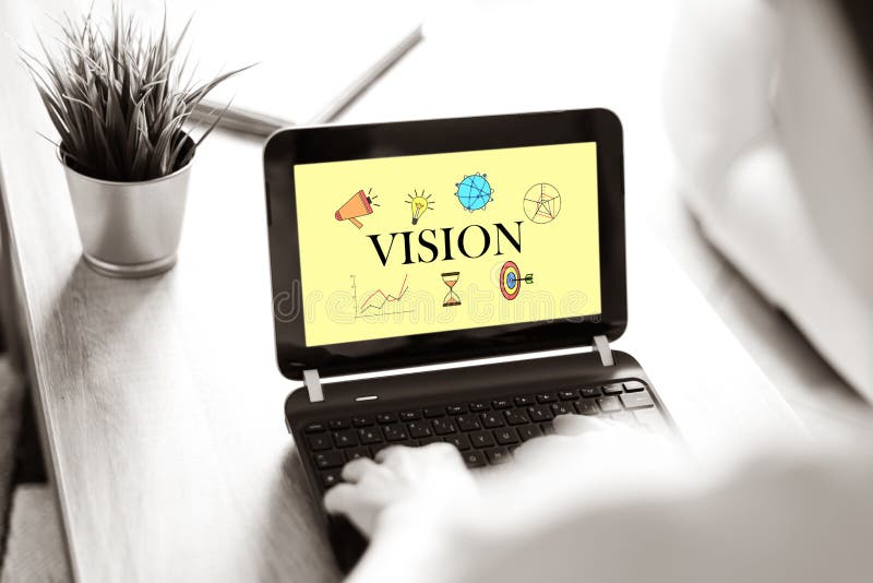 Vision Concept on a Laptop Screen Stock Photo - Image of progress, plan ...