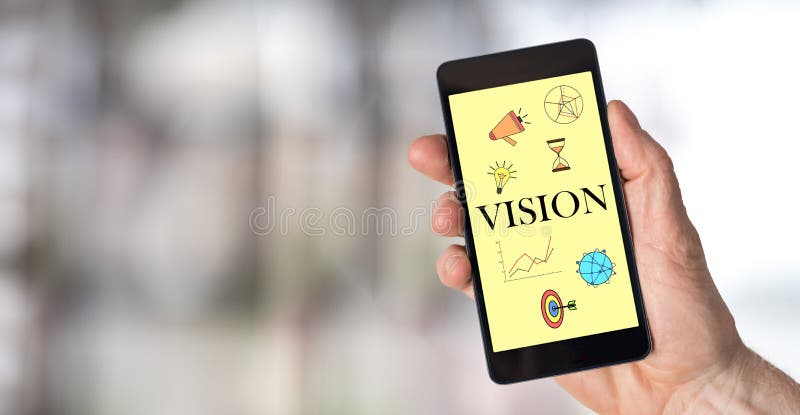 Vision Concept on a Smartphone Stock Image - Image of strategic, plan ...