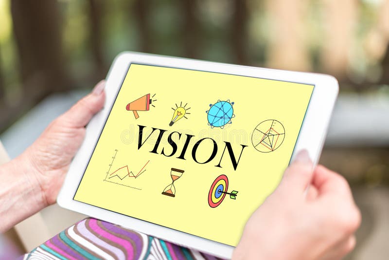 Vision concept on a tablet stock image. Image of leadership - 302656723