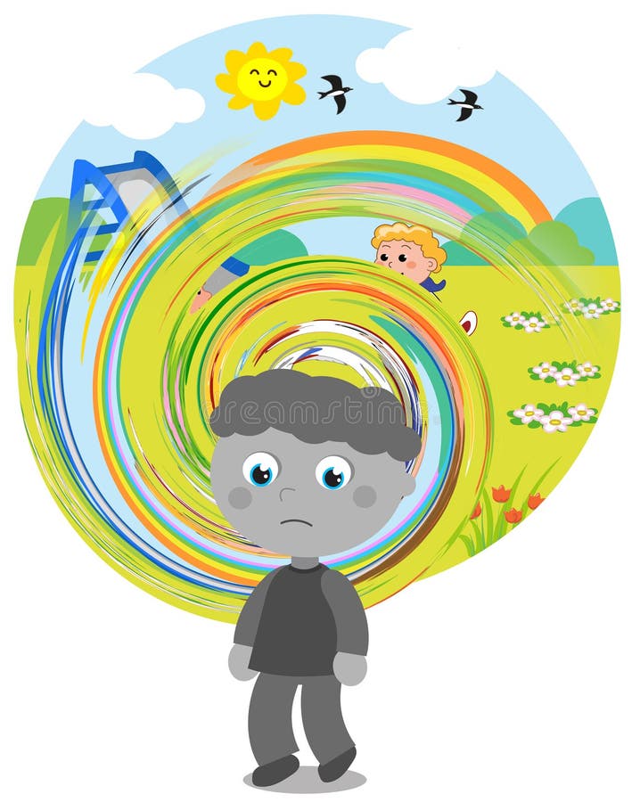 Enfant autiste illustration de vecteur. Illustration du transmission ...