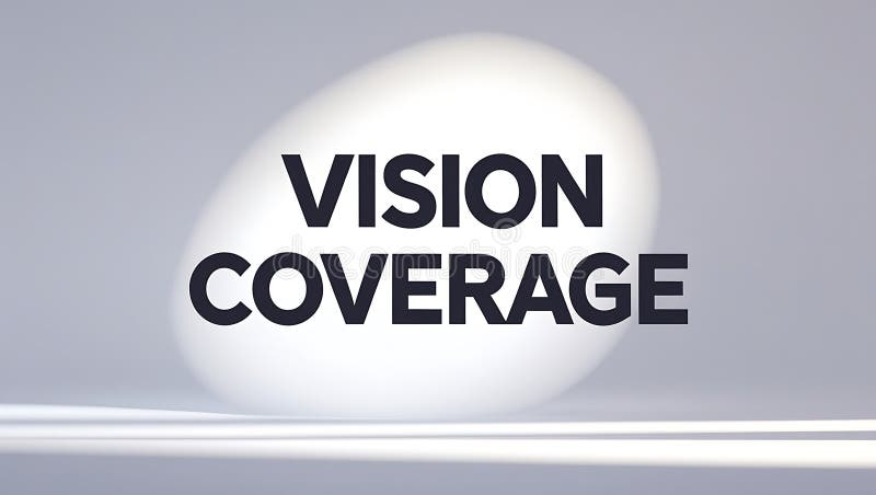 Vision Coverage Text with Soft Glow and Abstract Shape Background Stock ...