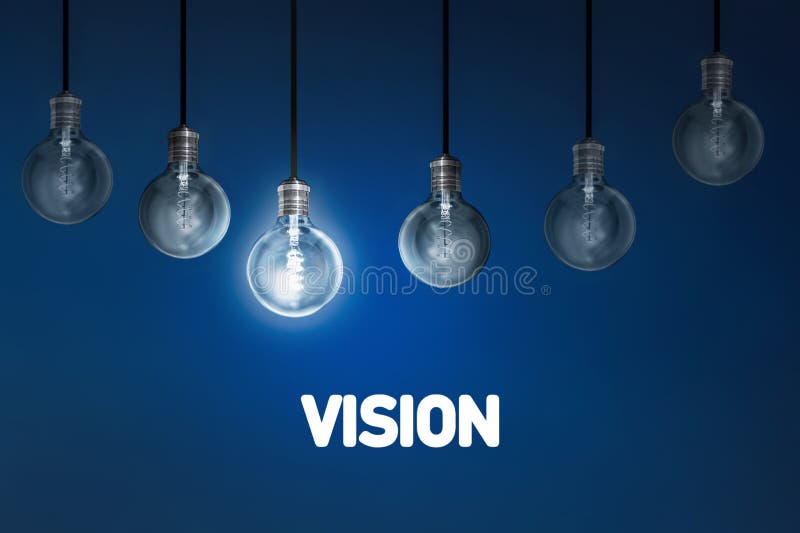 Vision , Creativity Innovation Illuminated Light Bulb Row Dim Ones ...