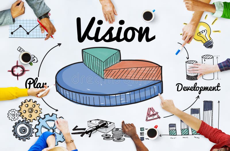 Vision Development Pie Graph Concept Stock Image - Image of office ...
