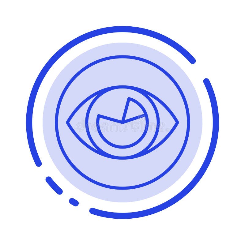 Vision, Eye, View, Reality, Look Blue Dotted Line Line Icon Stock ...