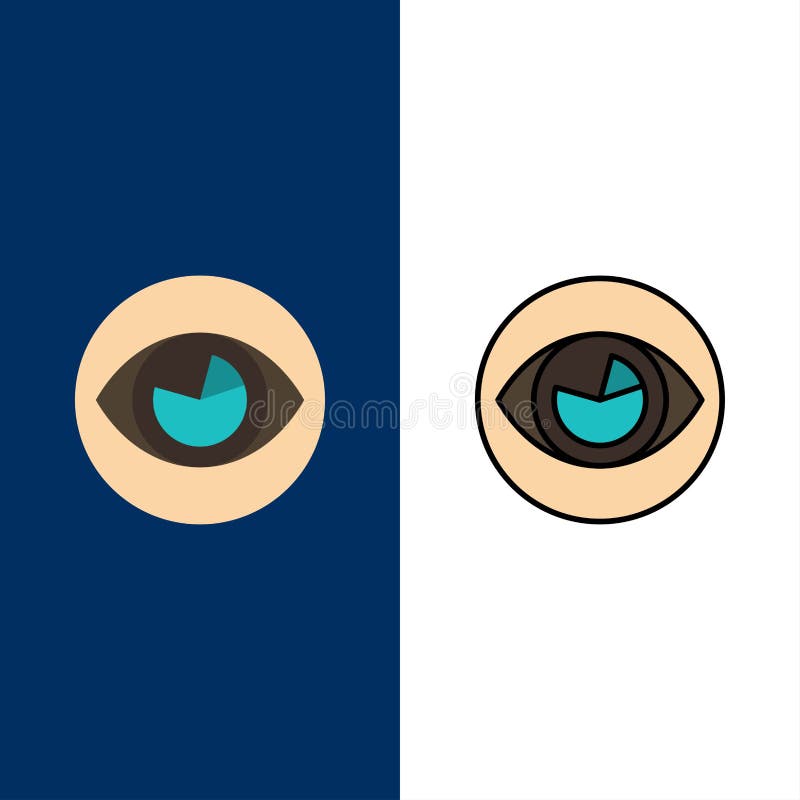 Vision, Eye, View, Reality, Look Icons. Flat and Line Filled Icon Set ...