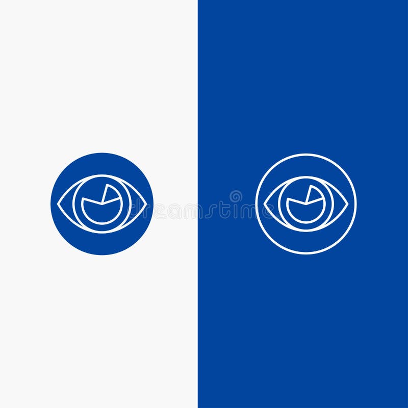 Vision, Eye, View, Reality, Look Line and Glyph Solid Icon Blue Banner ...