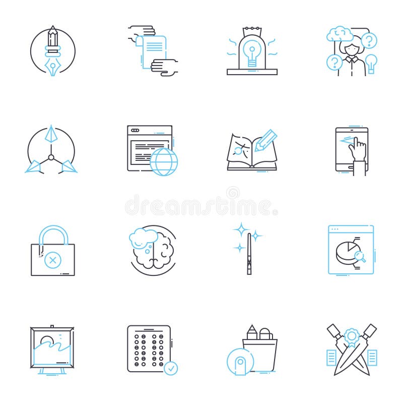 Vision and Foresight Linear Icons Set. Insight, Perception, Prophecy ...