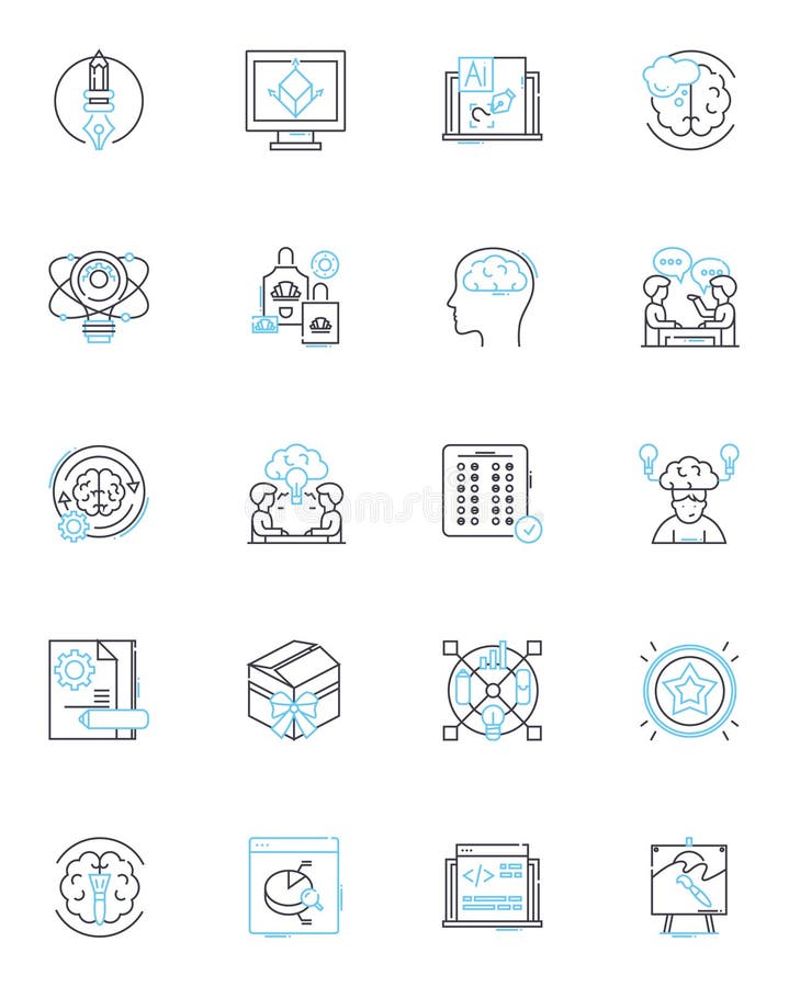 Vision and Foresight Linear Icons Set. Insight, Perception, Prophecy ...