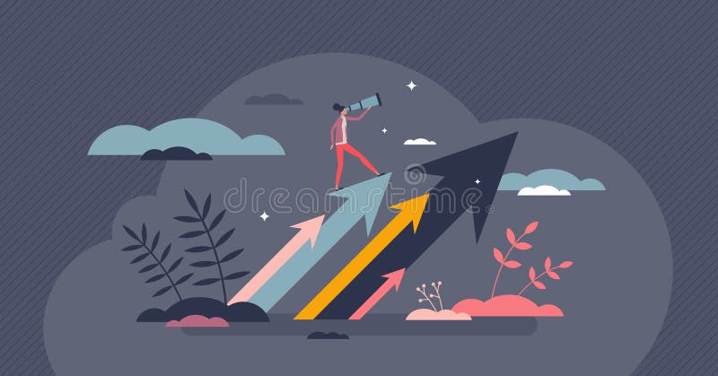 Vision for the Future Change for Business Direction Tiny Person Concept ...