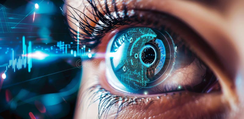 Vision of the Future, an Eye Embellished with Holographic Elements ...