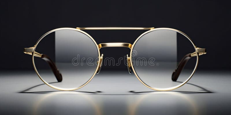 Vision Glasses on Black Background. Generative AI Stock Illustration ...