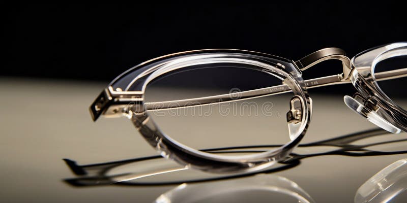 Vision Glasses on Black Background. Generative AI Stock Illustration ...