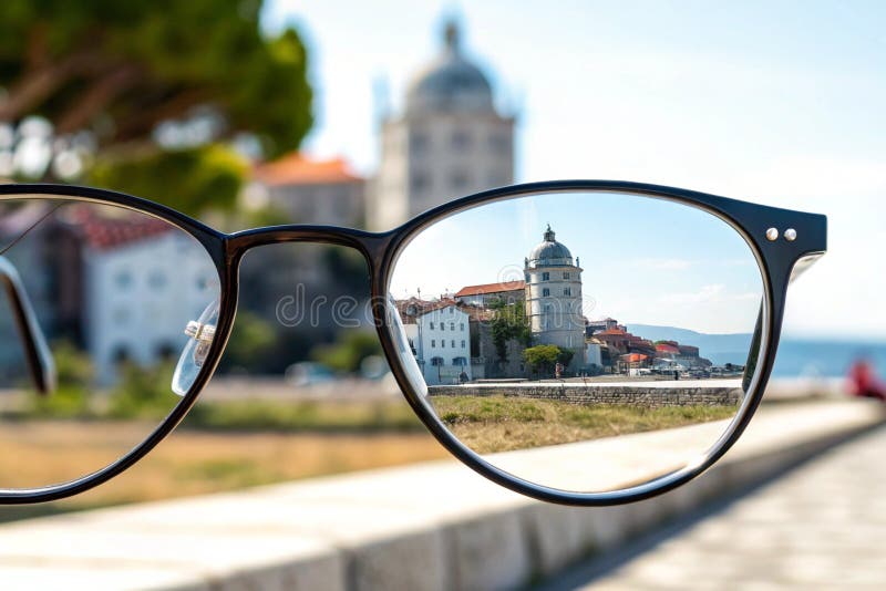 Vision through Glasses stock illustration. Illustration of ...