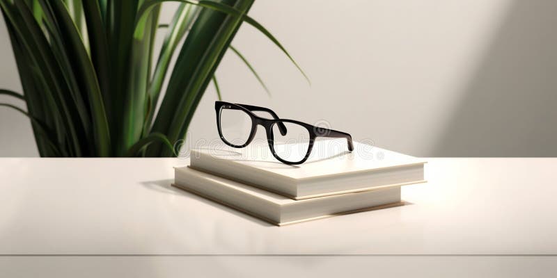 Vision Glasses on White Table in White Interior. Generative AI Stock ...