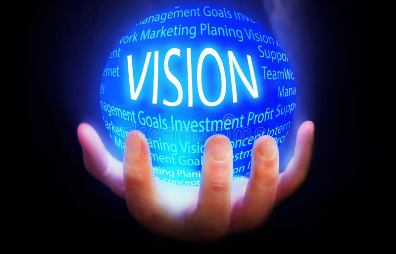 Vision Globe Blue Background Plan Color Stock Illustration ...