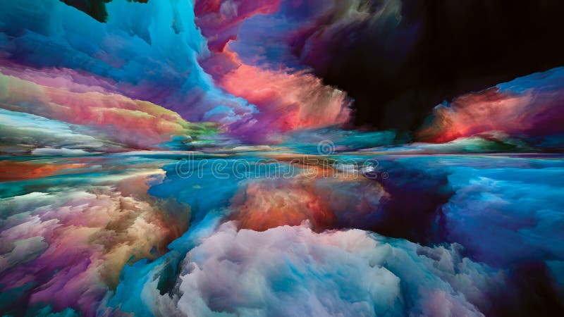 Vision of Heaven and Earth stock illustration. Illustration of cloud ...