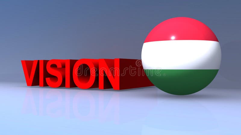 Vision with Hungary Flag on Blue Stock Illustration - Illustration of ...
