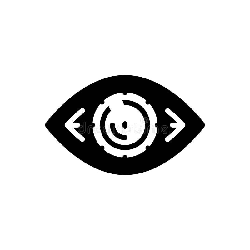 Black Solid Icon for Vision, Eye and Organ Stock Illustration ...