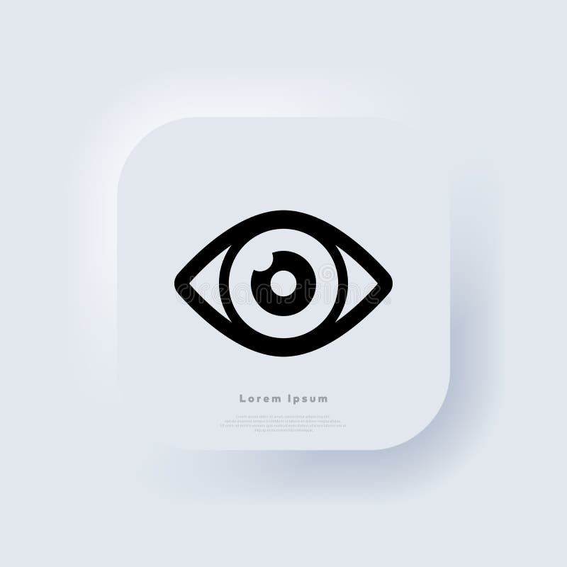 Vision Icon. Eye Icon in Black. Neumorphic UI UX White User Interface ...