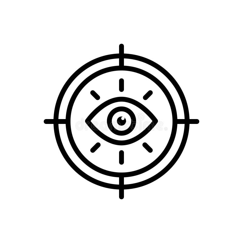 Black Line Icon for Vision, Eyesight and View Stock Illustration ...
